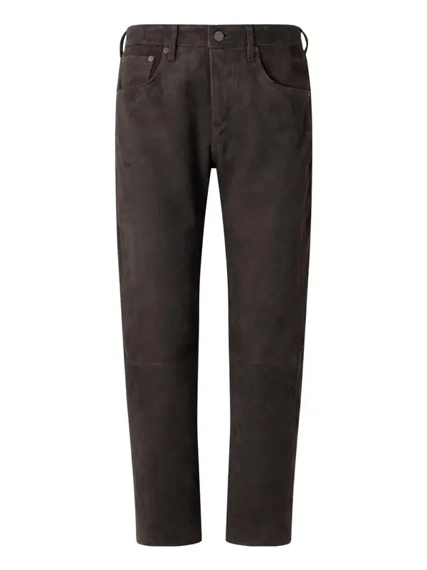 Citizens Of Humanity Winslow Suede Straight-leg Pants - Chocolate