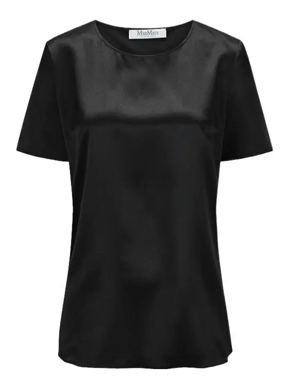 Max Mara Dida Crewneck Short Sleeve Blouse - Black