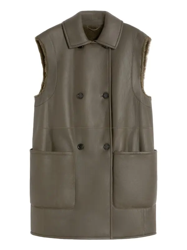 Max Mara Oversized Double-breasted Gilet - Moss Green