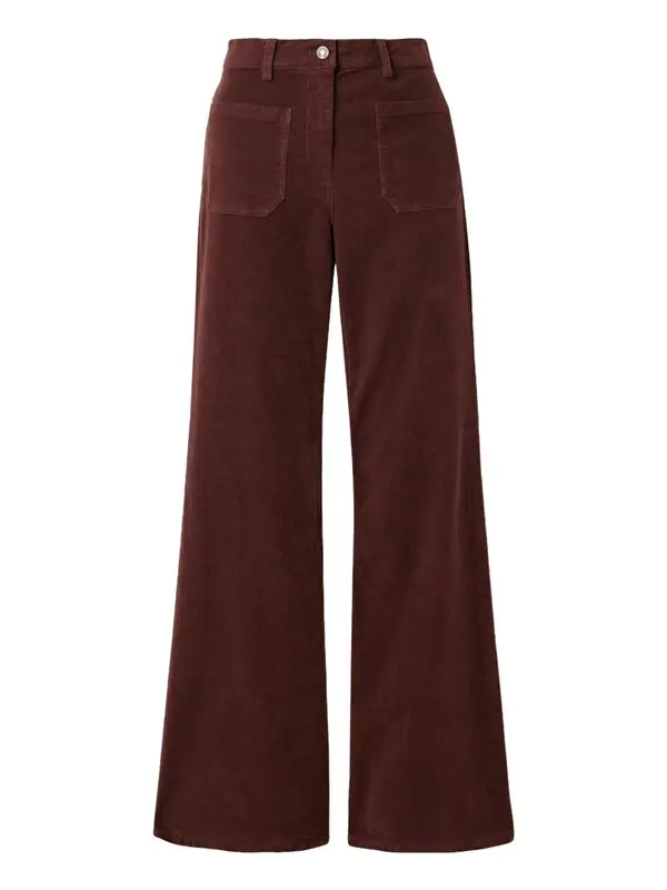 NILI LOTAN Florence Flared Pants - Brown
