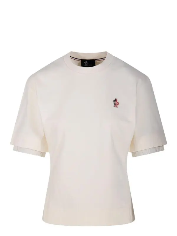 Moncler Logo Patch Crewneck T-shirt - White/ivory
