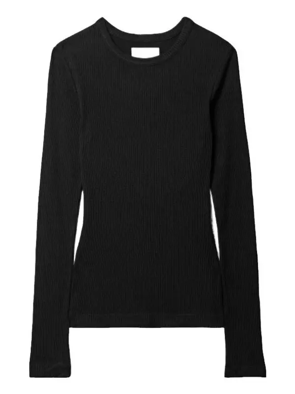 Citizens Of Humanity Bina Ribbed Long Sleeve T-shirt - Black