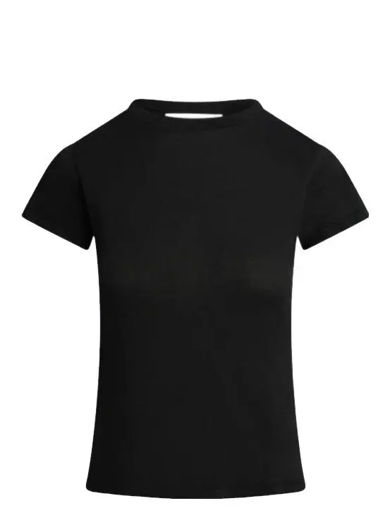 AYA MUSE Crewneck T-shirt With Short Sleeves And Straight Hem - Black