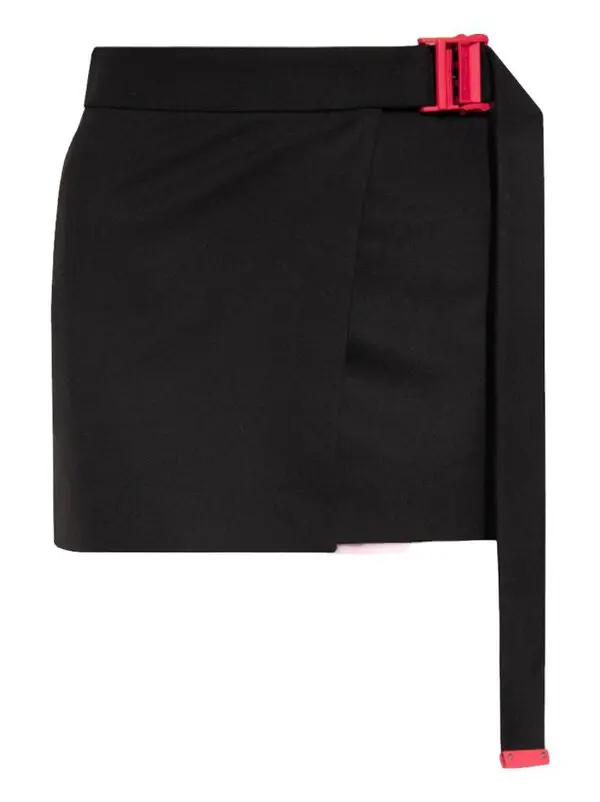 Off-White High-waisted Buckle Mini Skirt - Black