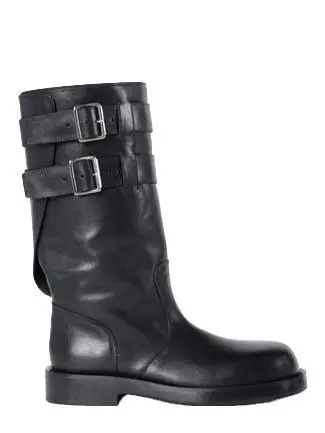 ANN DEMEULEMEESTER 35mm Osmo Double-buckle Leather Boots - Black