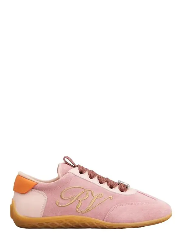 ROGER VIVIER Logo-engraved Lace-up Sneakers - Pink