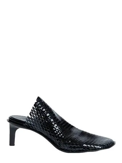Kenzo Shomi Heeled Mules In Perforated Leather - Black