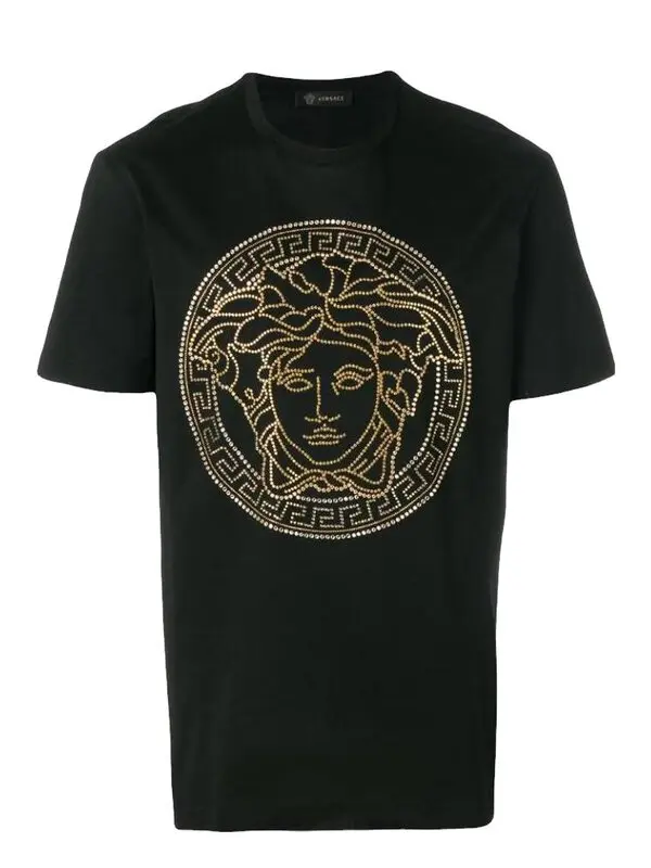 Versace Logo-embellished Crewneck T-shirt - Black