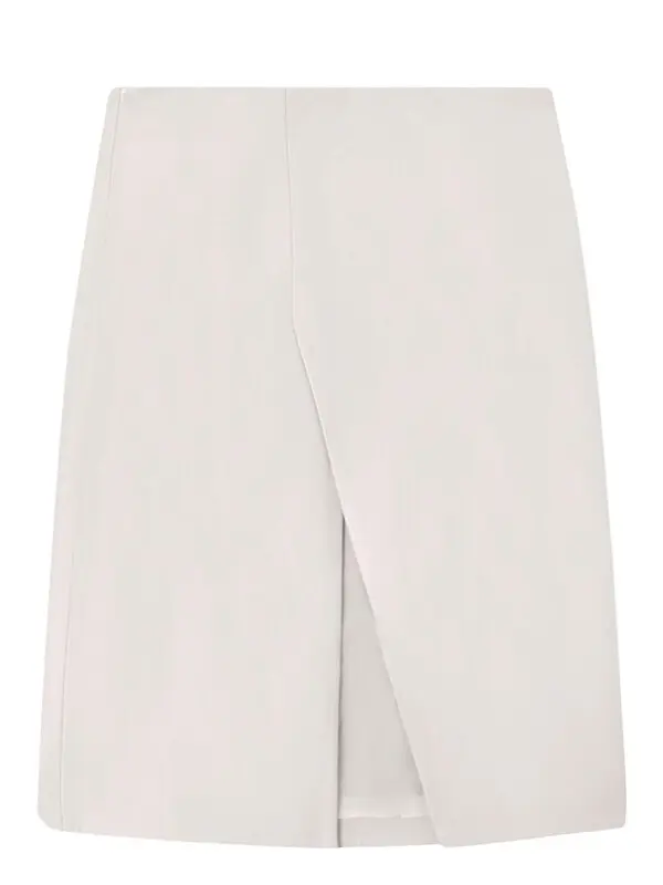 LOULOU STUDIO High-waisted Mini Skirt With Side Zipper And Front Slit - White