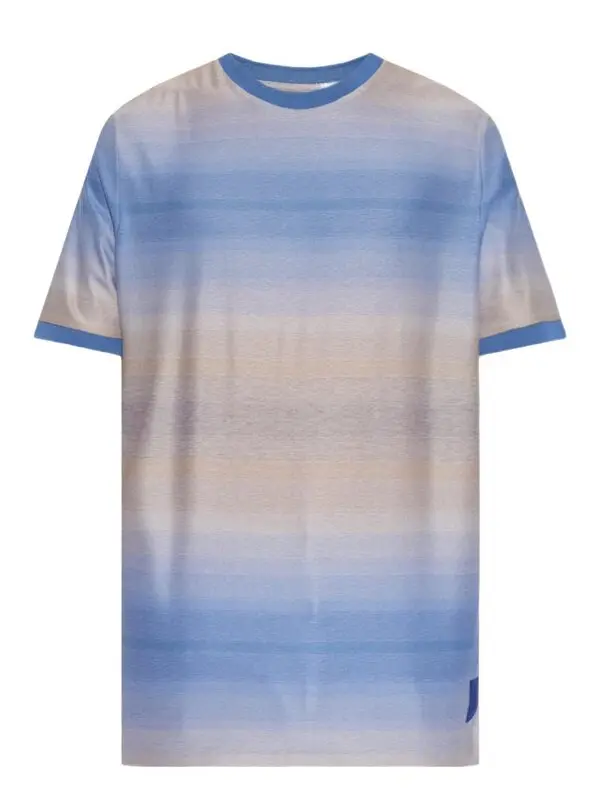 Paul Smith Stripe-pattern Cotton T-shirt - Blue