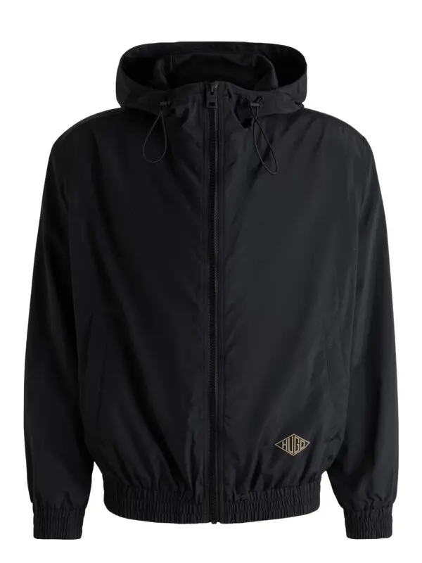 Hugo Boss Logo Hooded Jacket - Black