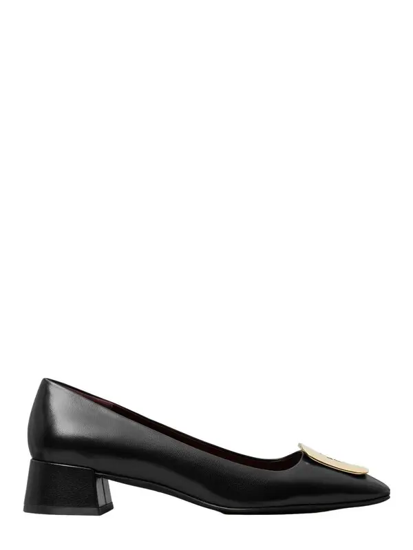 Tory Burch Georgia Square-toe Pumps With Double T Logo Detail - Black