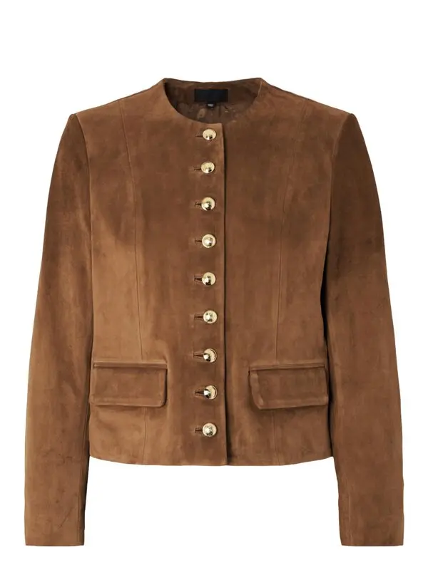 NILI LOTAN Suede Jacket - Tan