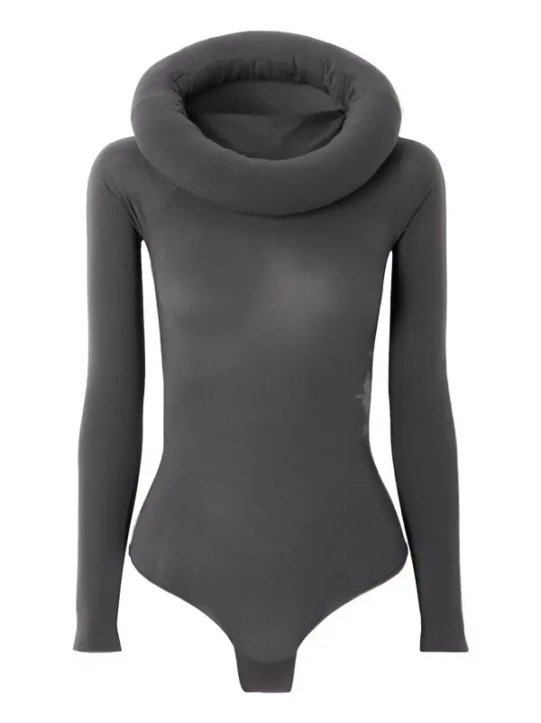 Alaïa Long-sleeved Bodysuit With Hood - Black