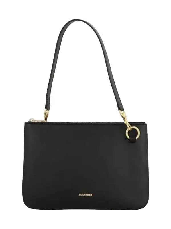 JIL SANDER Logo Shoulder Bag - Black