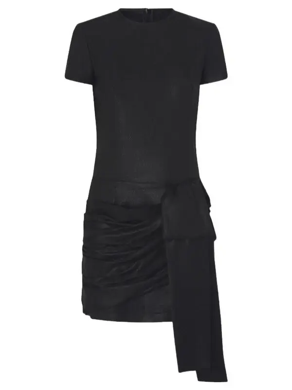 Pinko Short-sleeve Draped Mini Dress - Black