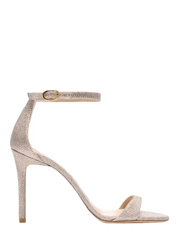 STUART WEITZMAN High Heel Sandals With Round Toe And Ankle Strap - Powder