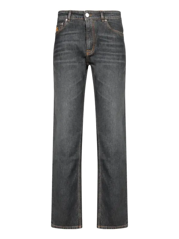 Etro Logo Embroidered Mid-rise Jeans - Black