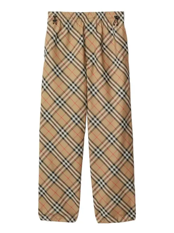 Burberry Checked Straight-leg Trousers - Sand-colored