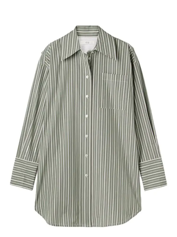 Co Name' Striped Long Sleeve Shirt - Gray