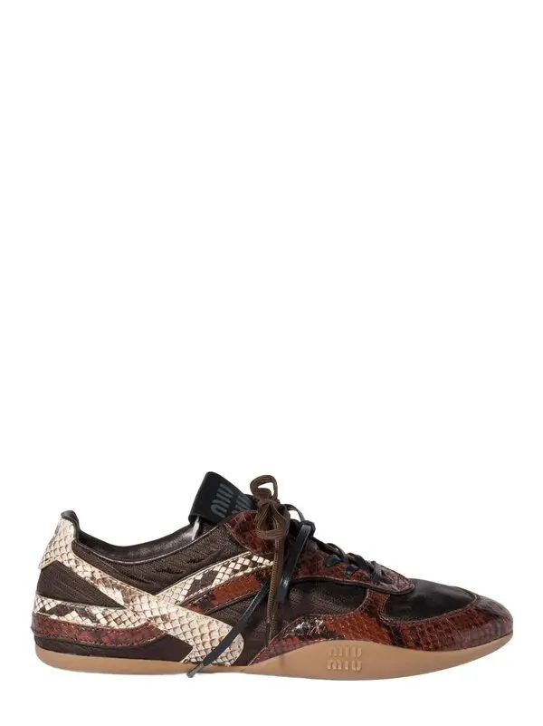 Miu Miu Gymnastics Lace-up Sneakers - Browntobacco
