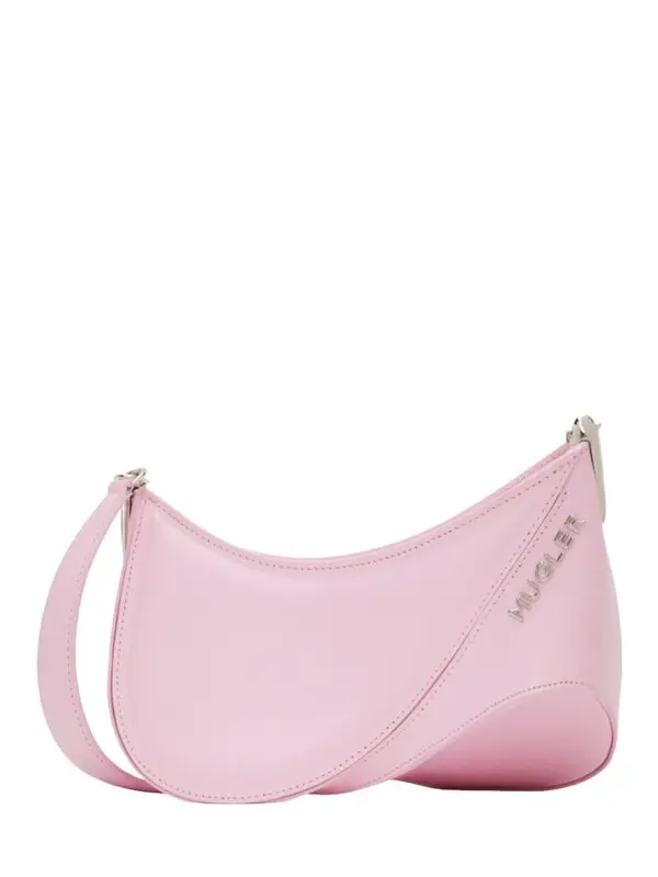 MUGLER Small Spiral Curve Embossed Crossbody Bag - Pink