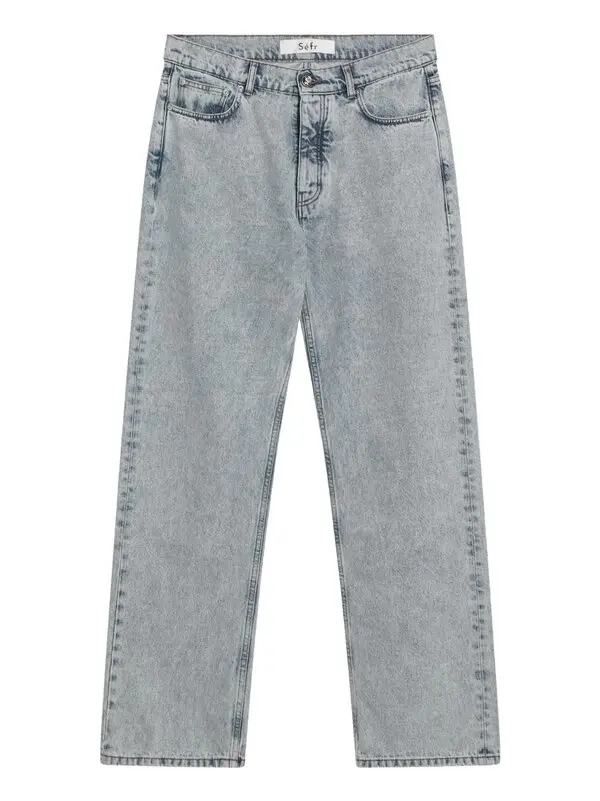 Séfr Light Blue Distressed Denim Jeans - Gray