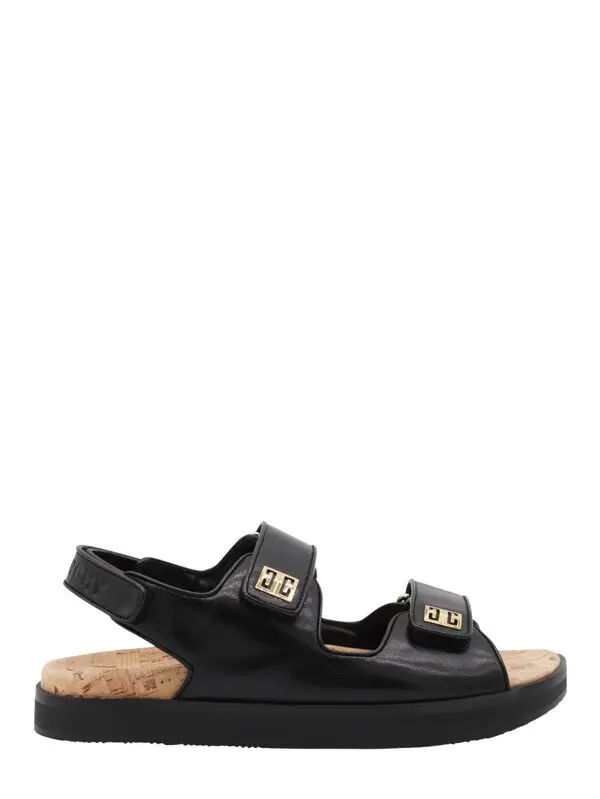 Givenchy 4g Plaque Touch Strap Sandals - Black