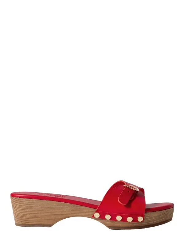 ANCIENT GREEK SANDALS Omonia Studded Leather Clogs - Red