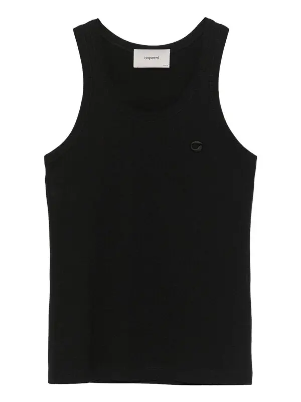Coperni Logo-embroidered Sleeveless Tank Top - Black