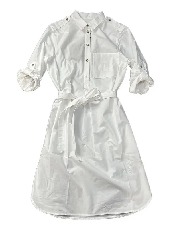 Burberry Logo Shirt Dress - White