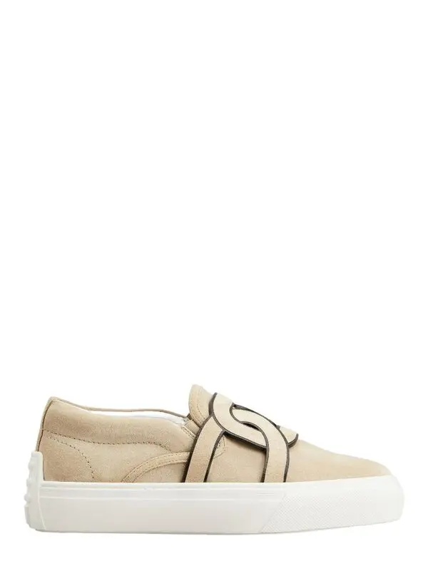 TOD'S Kate Round Toe Slip-on Sneakers - Nude