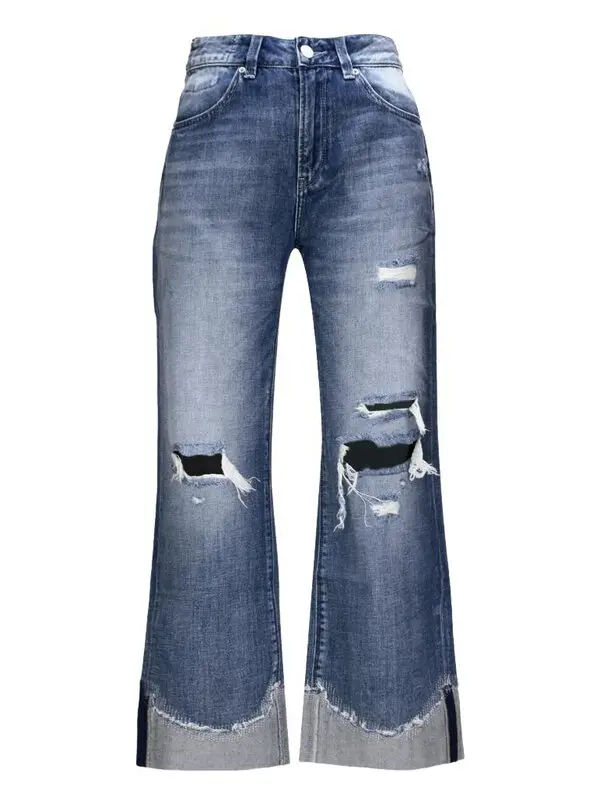LIUREGALI Faded Denim Trousers - Blue