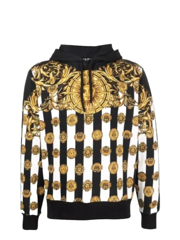Versace V-emblem Medusa-print Fleece Hoodie - Green