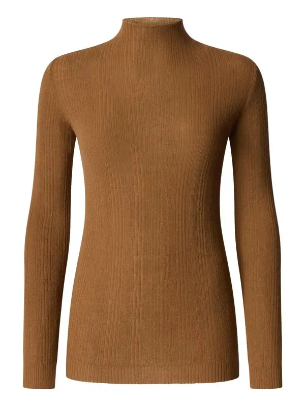 Pinko Slim-fit High-neck Sweater - Brown