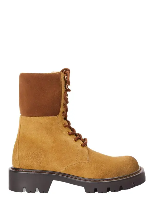 Loewe Sierra Combat Boots - Medium Smoky/brown