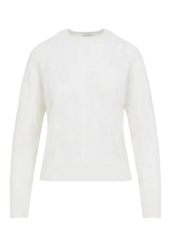Peserico Cable-knit Round-neck Sweater - White