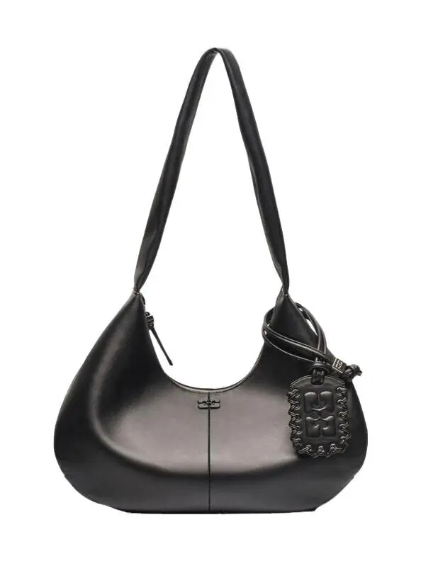 GANNI Sculpted Knot Detail Crossbody Bag - Black