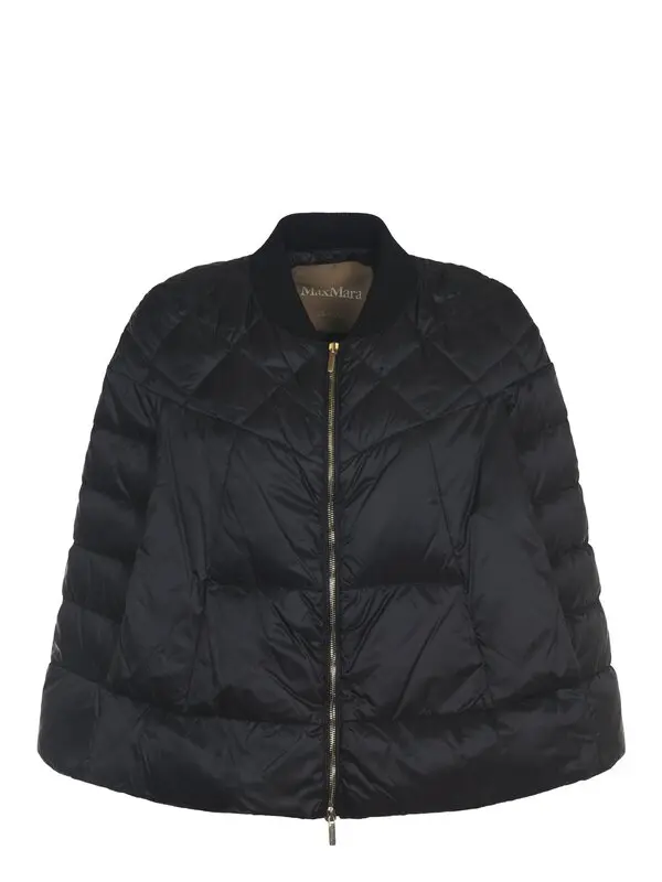 Max Mara Quilted Cape Jacket - Black