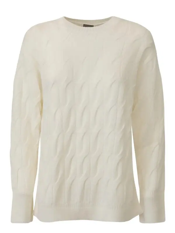 Max Mara Cable Knit Sweater With Slit Details - No