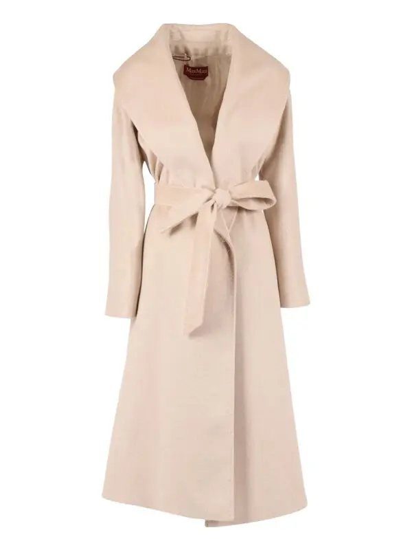Max Mara Spiga Belted Coat - Nude