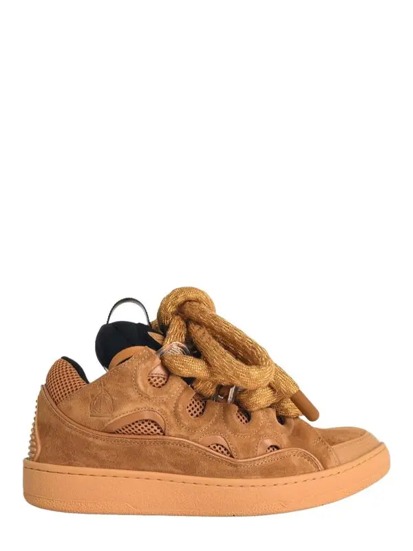 LANVIN Curb Lace-up Sneakers - Brown