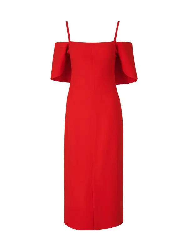 Victoria Beckham Off-the-shoulder Bandeau Midi Dress - Red