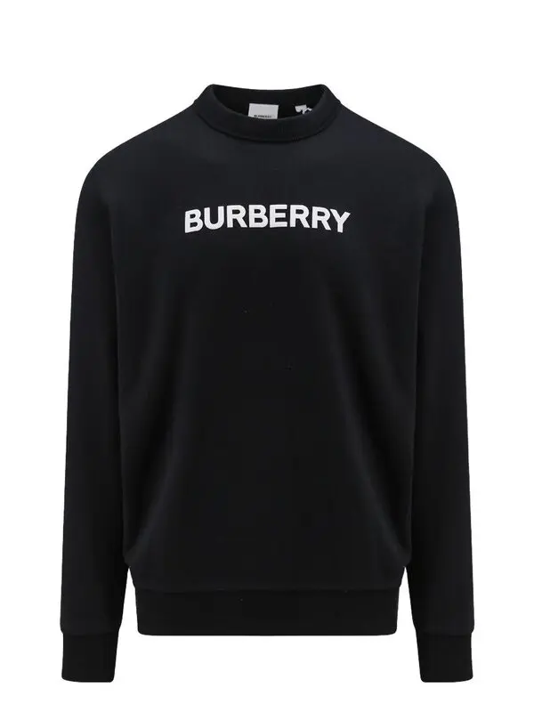 Burberry Logo Printed Crewneck Sweatshirt - Black