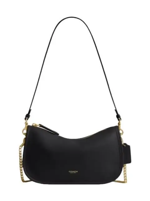 COACH Waverly Leather Shoulder Bag - Black