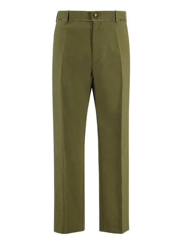 Marni Pleated Wool Trousers - Dark Grey Green