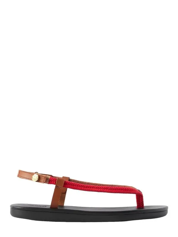 ANCIENT GREEK SANDALS Flat Sandals With Round Toe And Braided Straps - Black