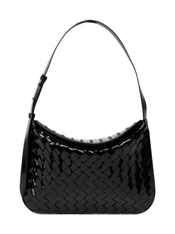 Bottega Veneta Woven Leather Shoulder Bag - Black