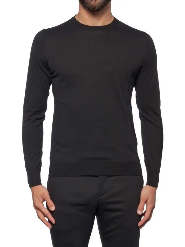 PAOLO PECORA Crewneck Knitted Jumper - Black