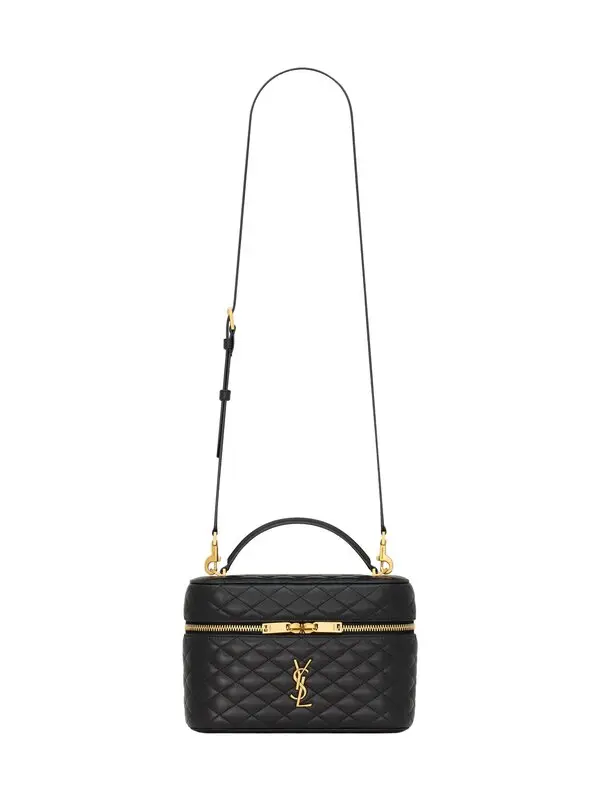 Saint Laurent Quilted Vanity Case - Black